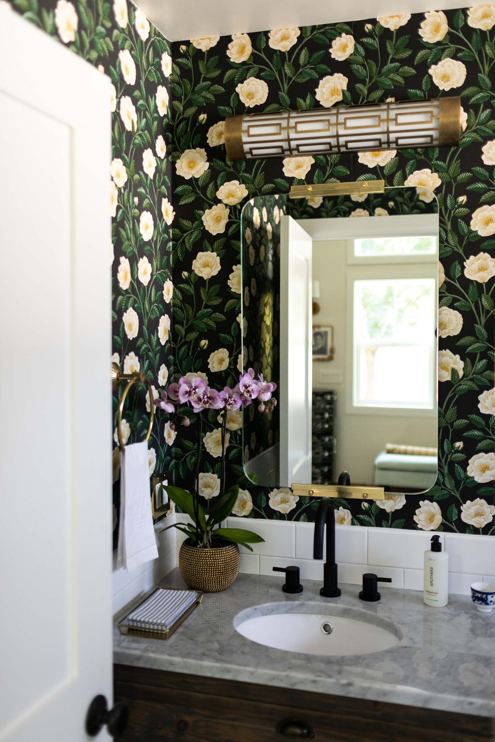 Cole-son-hampton-roses-wallpaper-dark-wllpaper-bathroom-Phoenix-Arizona-blogger-Diana-Elizabeth ...