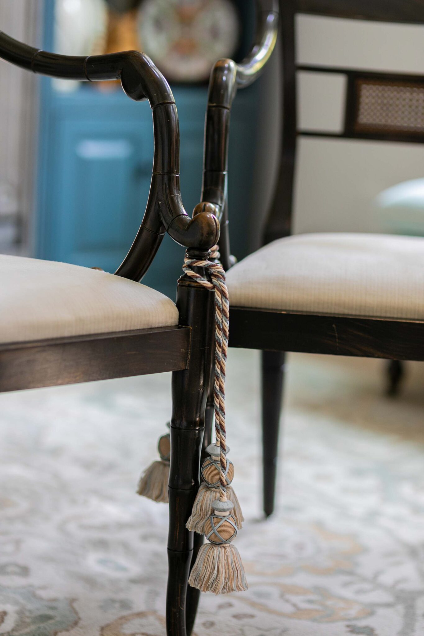 Upholstered tassel chairs - Diana Elizabeth