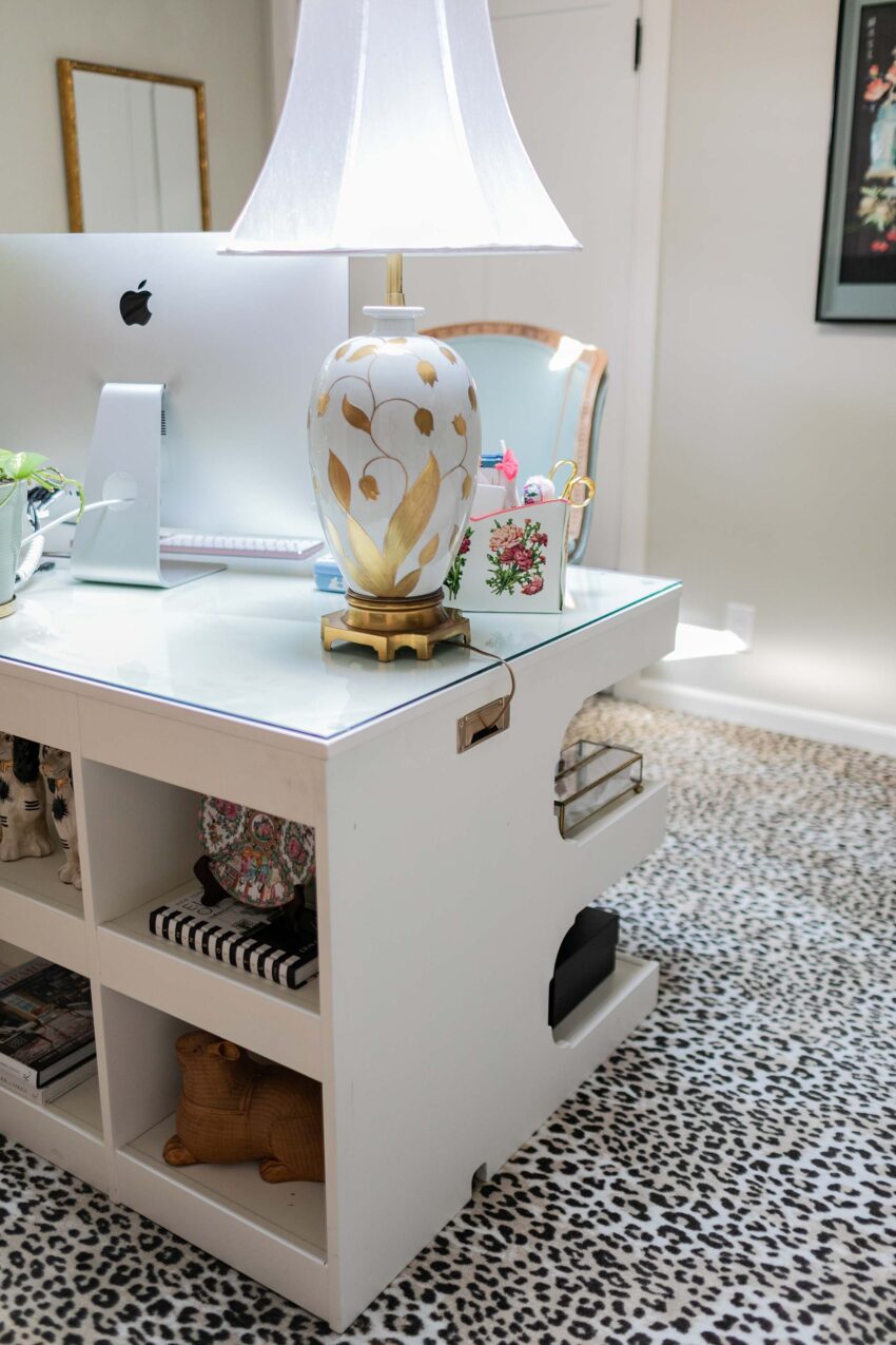 Leopard Print Carpet in My Home Office - Diana Elizabeth